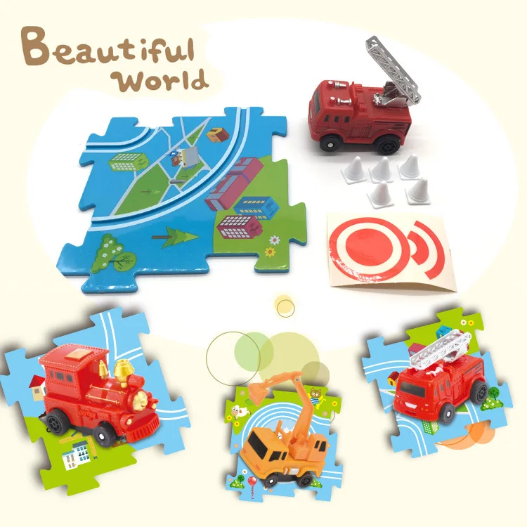 Puzzle Track Car Play Set - Battery-Operated Fun for Kids