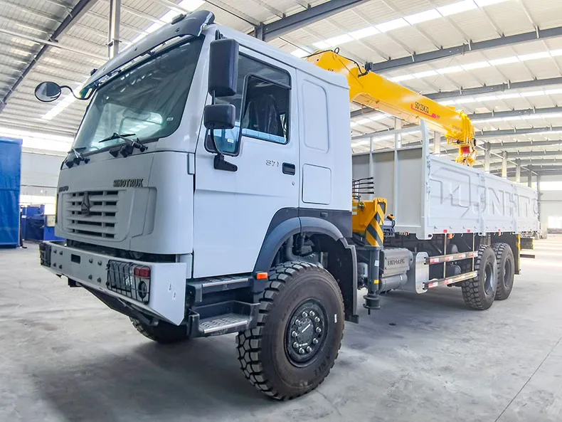 Sinotruk 6X6 Off Road Cargo Truck with 12T Boom Crane for Heavy ...