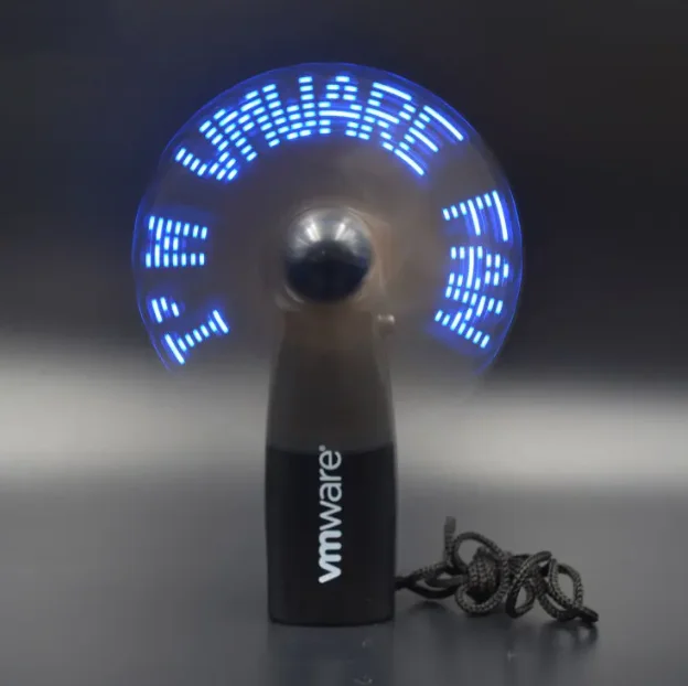 Mini Portable LED Custom Message Battery Fan - 1 Year Warranty
