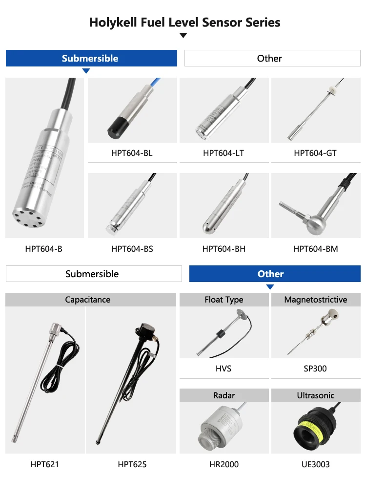 Holykell 4-20ma Submersible Level Sensor for Water in Fuel