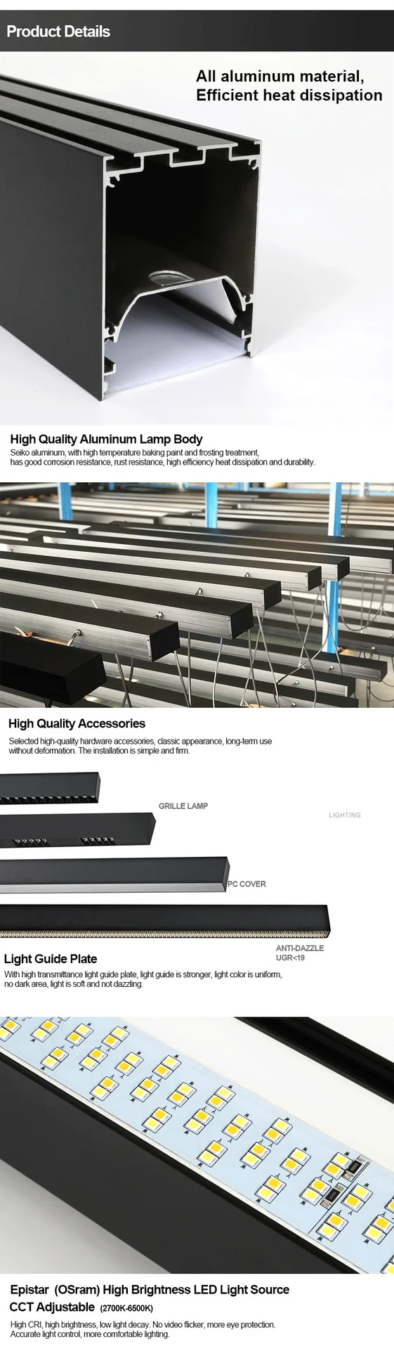 Commercial Suspended Mounted Led Linear Hanging Lamp Linear Light Led ...