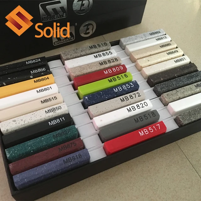 Customized Color Solid Surface Sheet Small Particles Resin Pure Acrylic ...