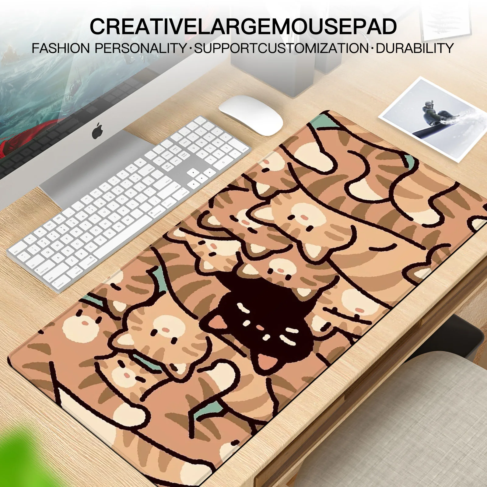 FLAME SNAKE Aesthetic Series Cat Design Mousepad 30x80 , LOGO Design ...