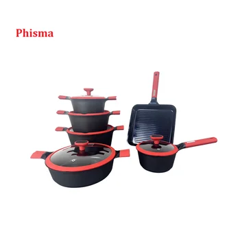 Modern Design Aluminium 11pcs Cookware Set Eco-friendly Ceramic Coating ...