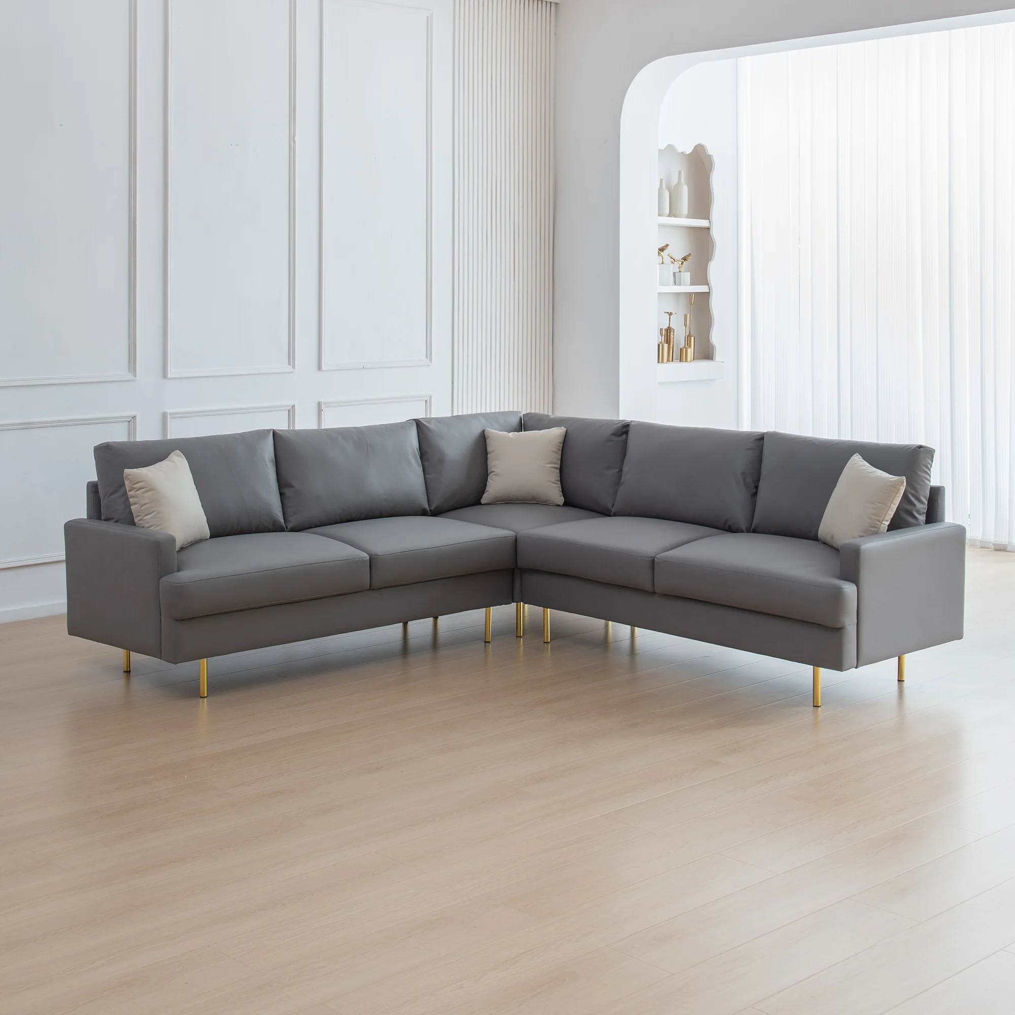 Foshan Six-Seat Living Room Sofas Nordic MIcrofiber Fabric Sofa for ...