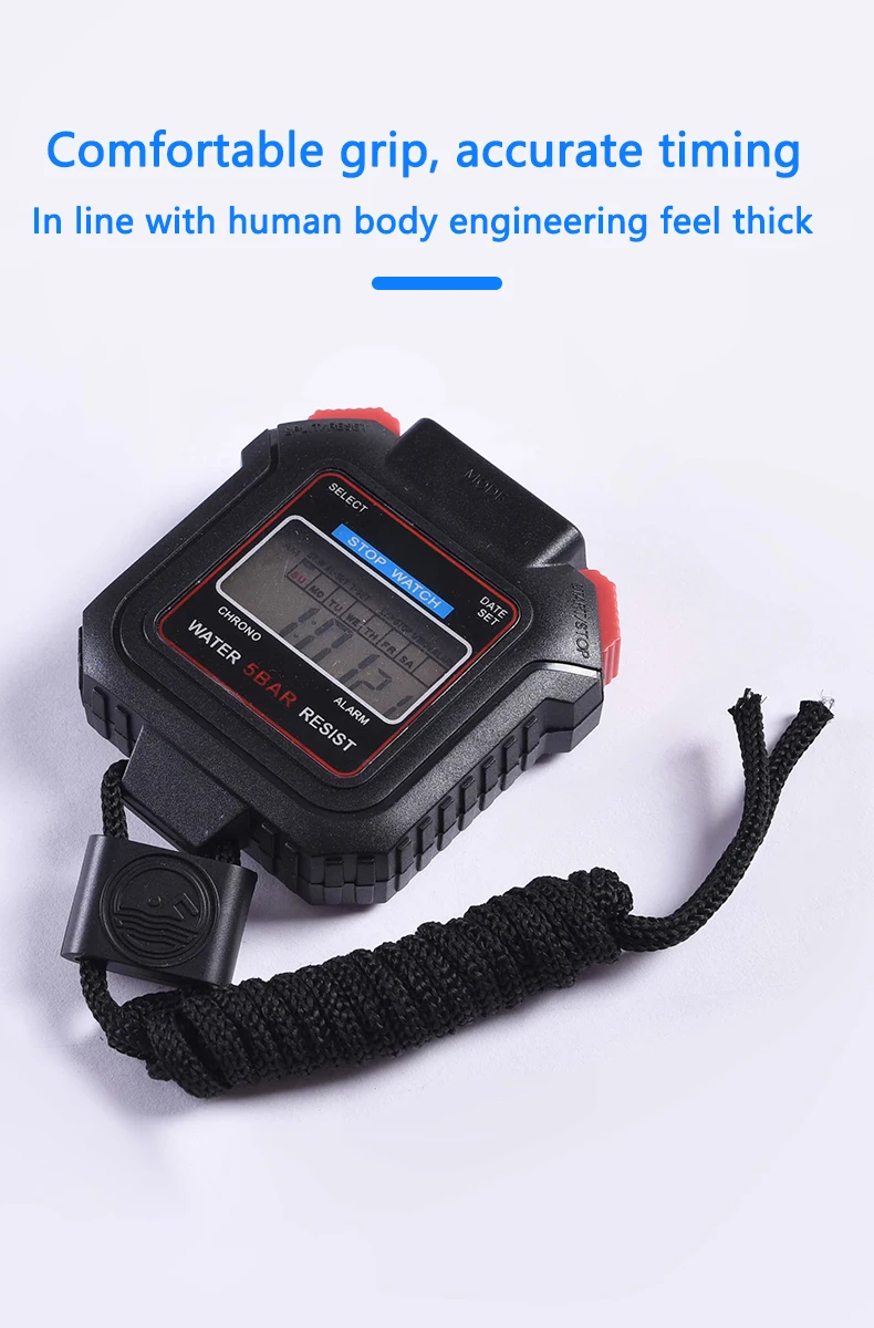 Three Row 10 Track 100 Track Memory Waterproof Electronic Stopwatch Timer Track Training Running ...