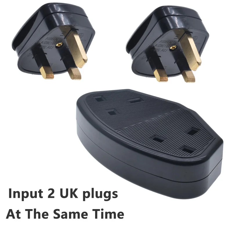 2 Gangs Uk Trailing Socket Black Socket 13a 250v Type-g Double Female ...