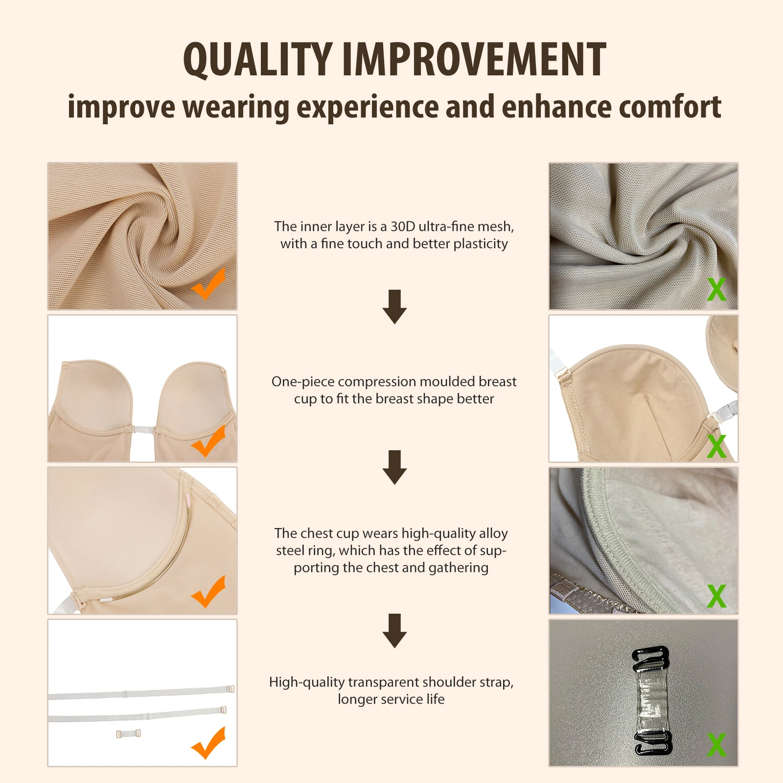 Private Label Shapewear Invisible Bra Bodysuit Shapewear For Women ...