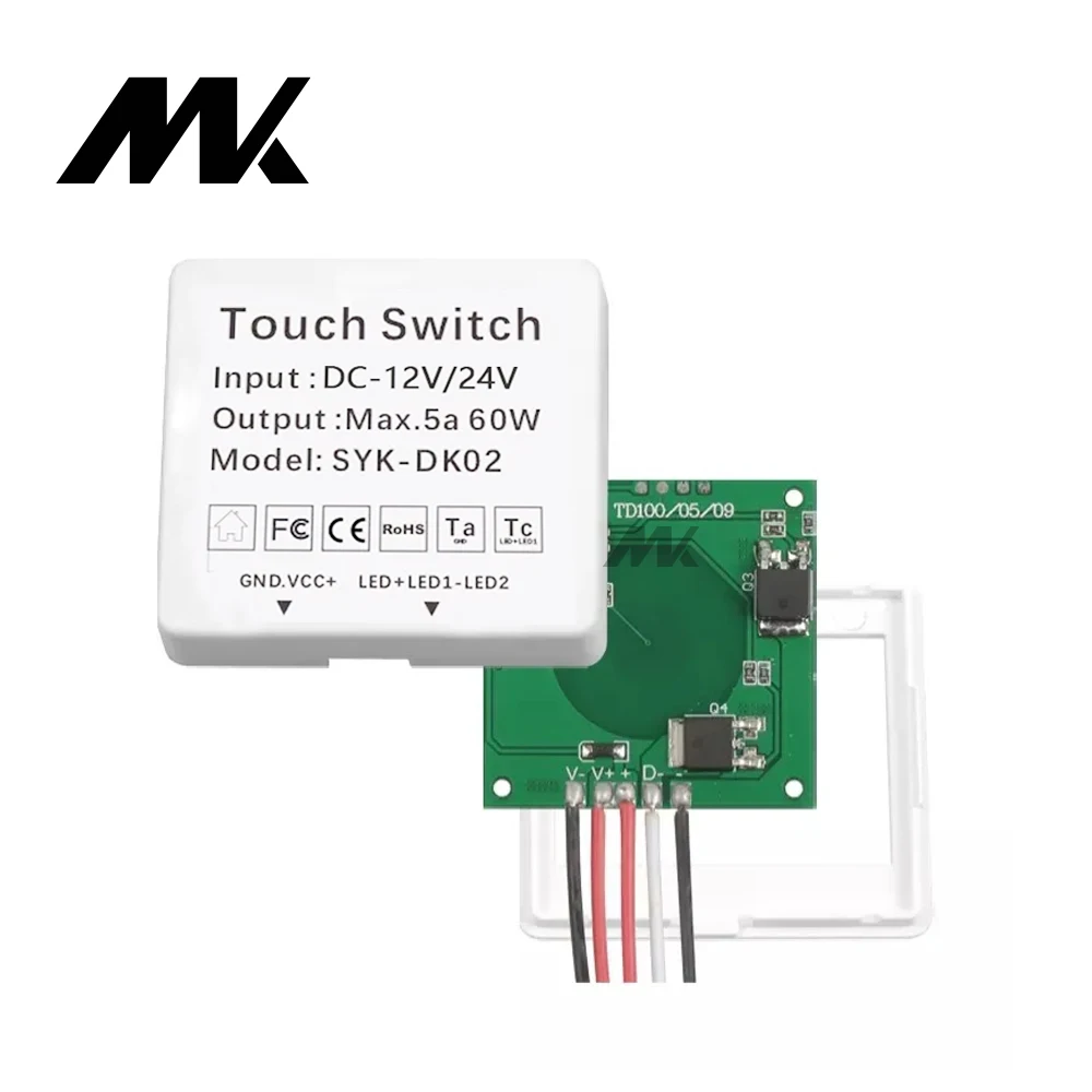 12V 5A 60W Inductive Switch LED Dimmer Cheap One Key One Color Selected ...