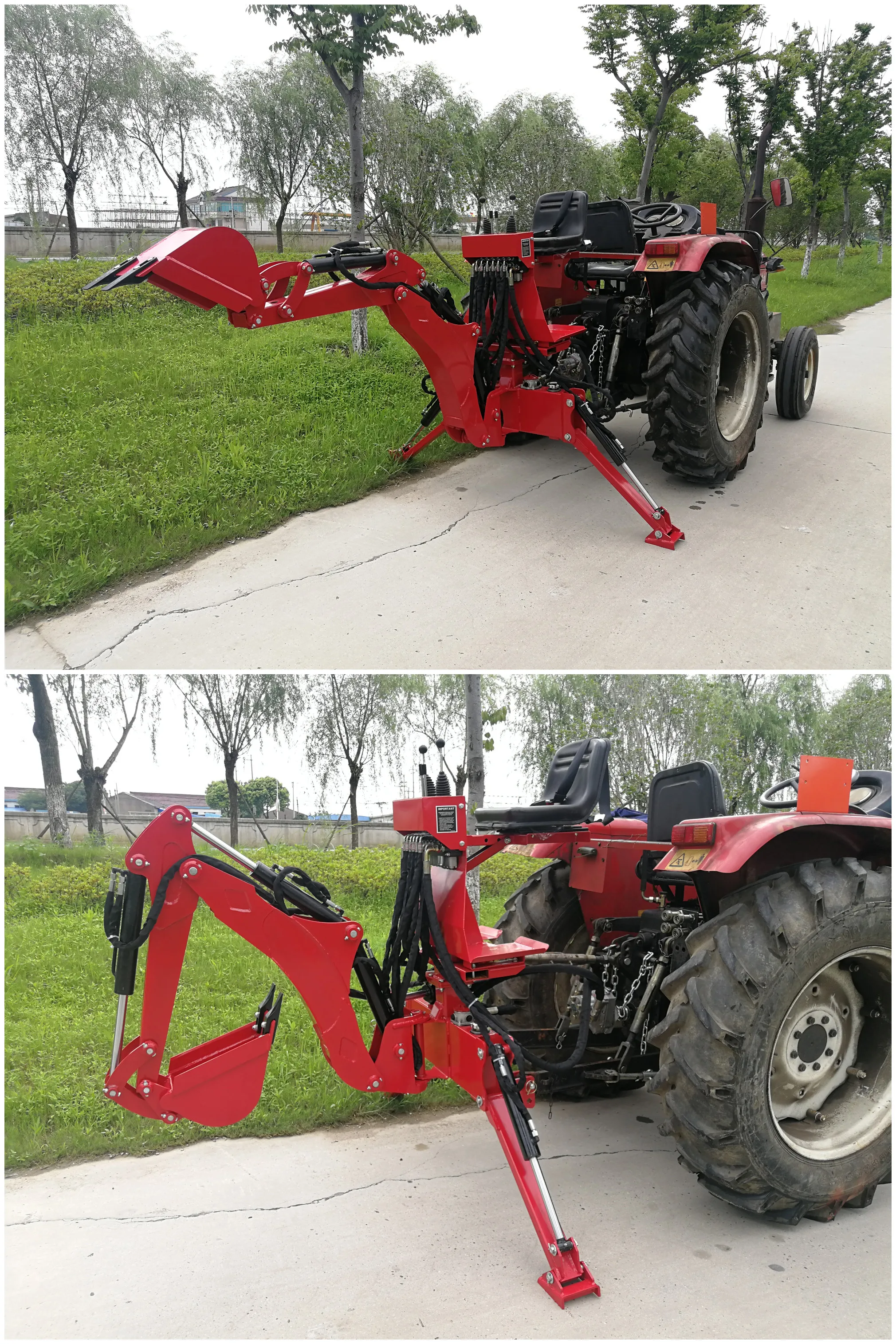 3 Point PTO Driven Hydraulic Backhoe Excavator Attachment W/ PTO Pump ...