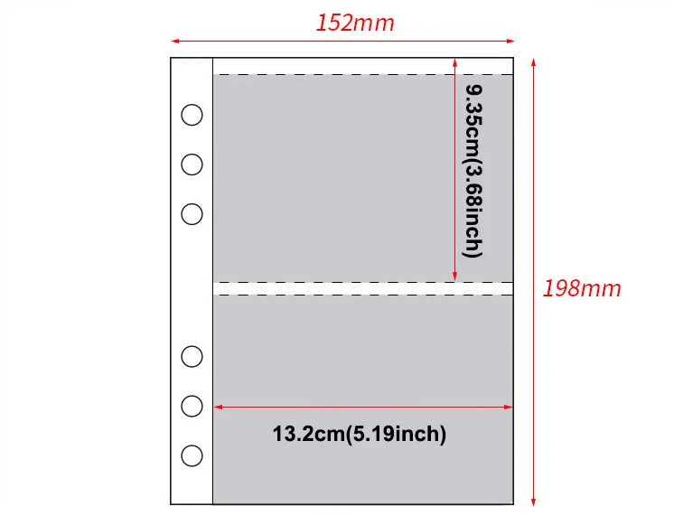 10pcs Single Sided A5 6 Ring Photocards Clear Binder Pages Kpop Photo ...