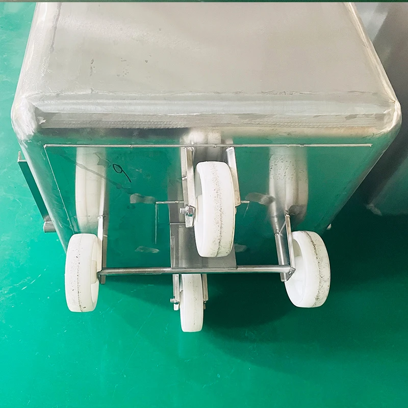 304 Stainless Steel 200L Meat Trolley Bin Wheels for Vegetable ...