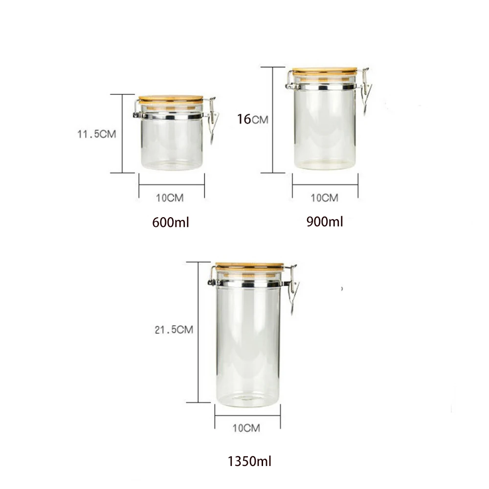 600ml High Borosilicate Glass Jars With Airtight Lids And Lock Buckles ...