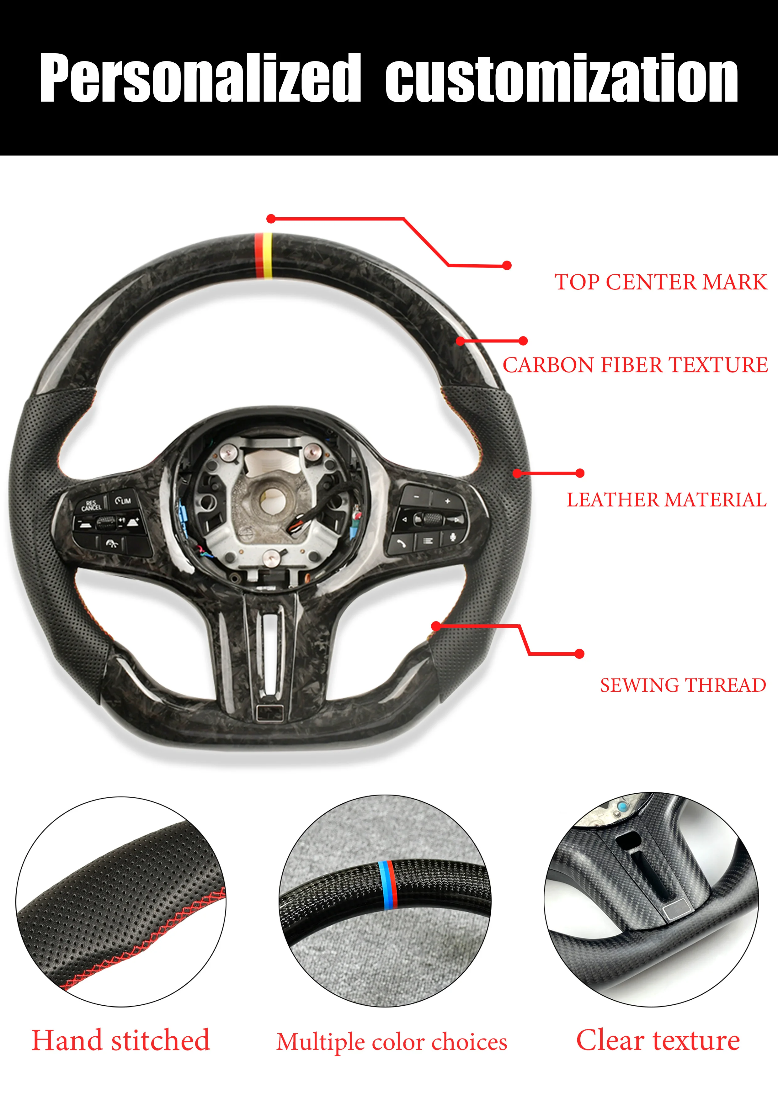 Carbon Steering Wheel For Mercedes G Clk E Cls Sl Class W209 W211 W219 ...