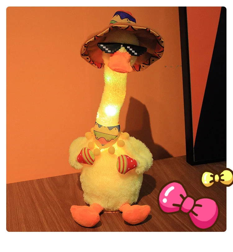 2021 New Talking Dancing Duck Electronic Shake Repeat 120 English Songs ...