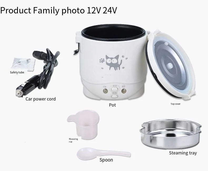 2025 New Hot Sales Car Mounted Rice Cooker Car Truck 1L Mini Rice ...