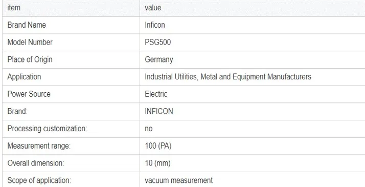 Inficon PSG500 Vacuum Gauge - High Precision Pressure Measurement