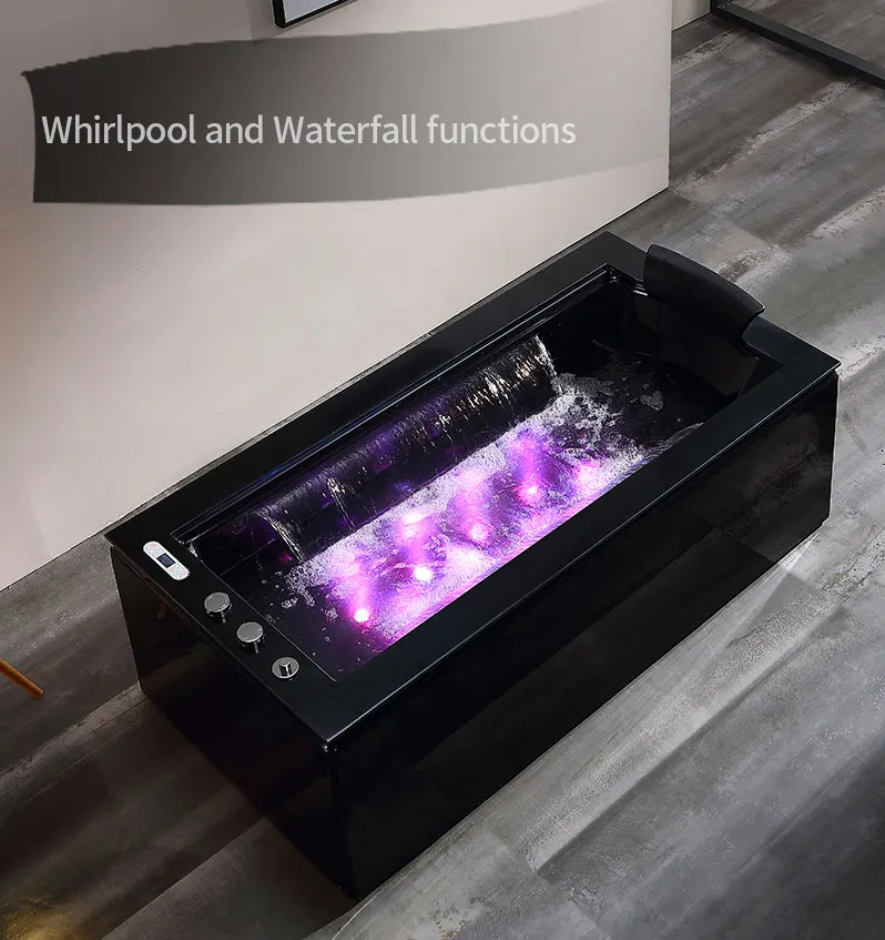 1.8m Bathroom Bathtub Luxury Underwater Lights Full Body Jet Massage ...