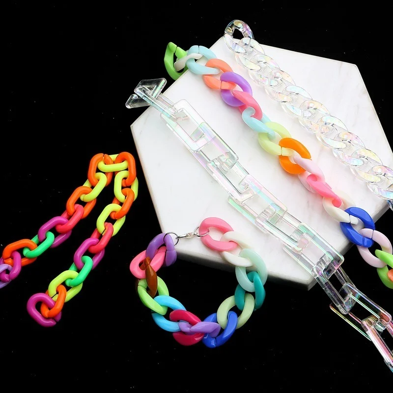 Colorful Chain Plastic Chain Links Jewelry Making Acrylic Link Chain ...