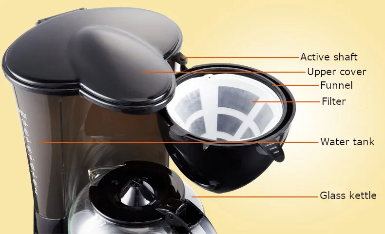 Plastic 1l Coffee Maker For Household Coffee Tea Maker With Filter Keep ...