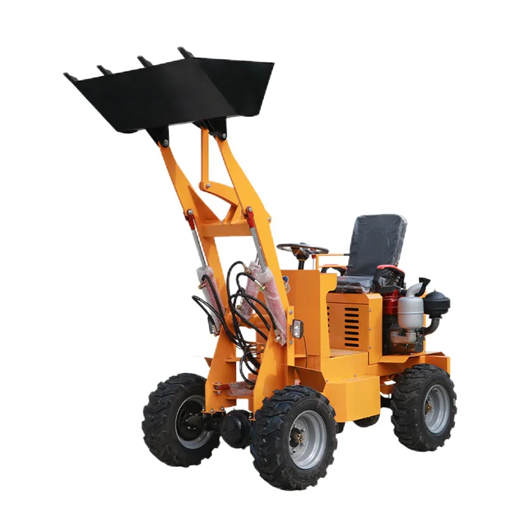 Compact Small Electric Articulated Mini Loader 4 Wheels Drive Front End ...
