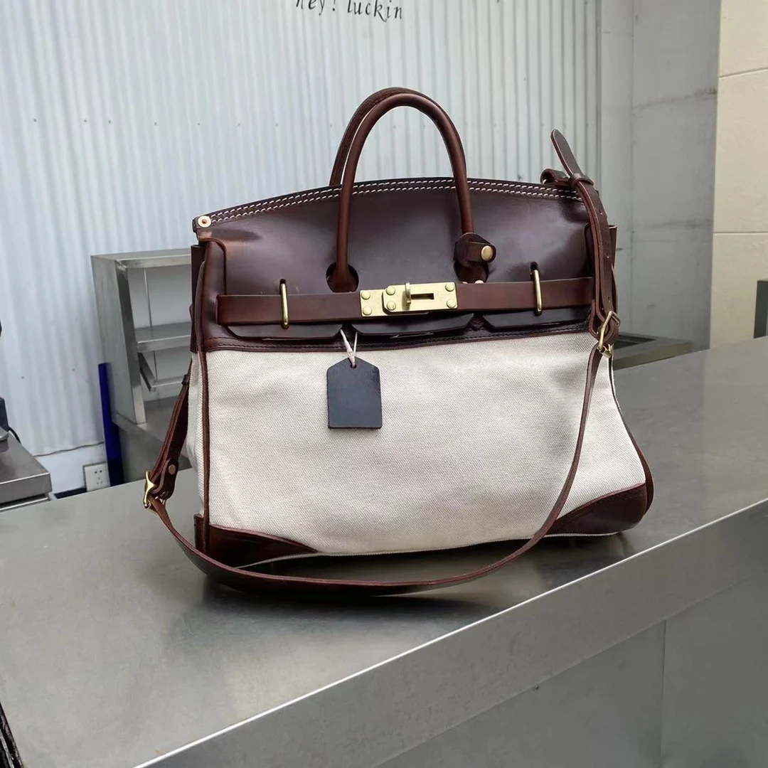 Contrast Platinum Bag Women's Crossbody Casual Canvas Leather Single ...