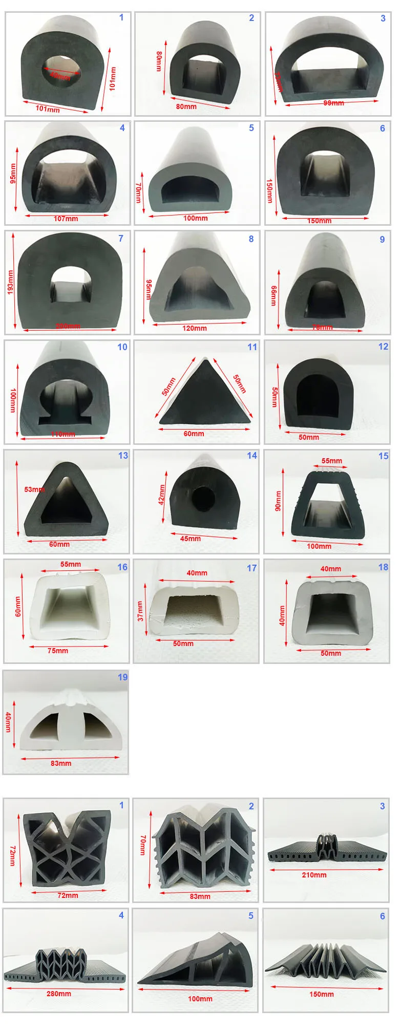 D Type Rubber Marine Boat Fender Dock Bumper for Ship Rubber Blocks ...