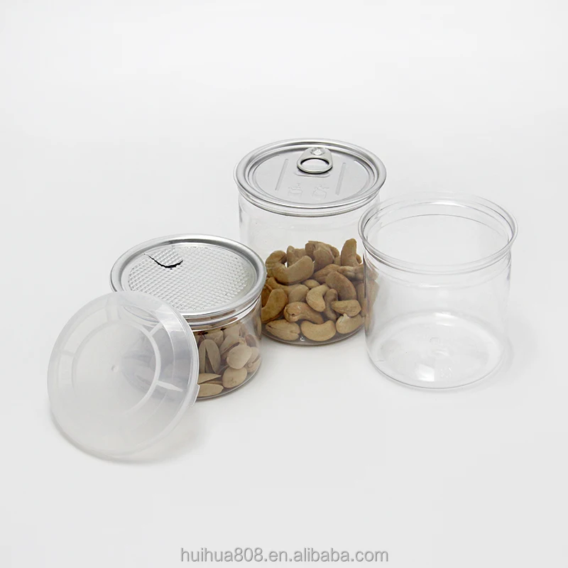Clear Plastic Paint Can Candy Container With Easy Open End PET Tuna Can ...