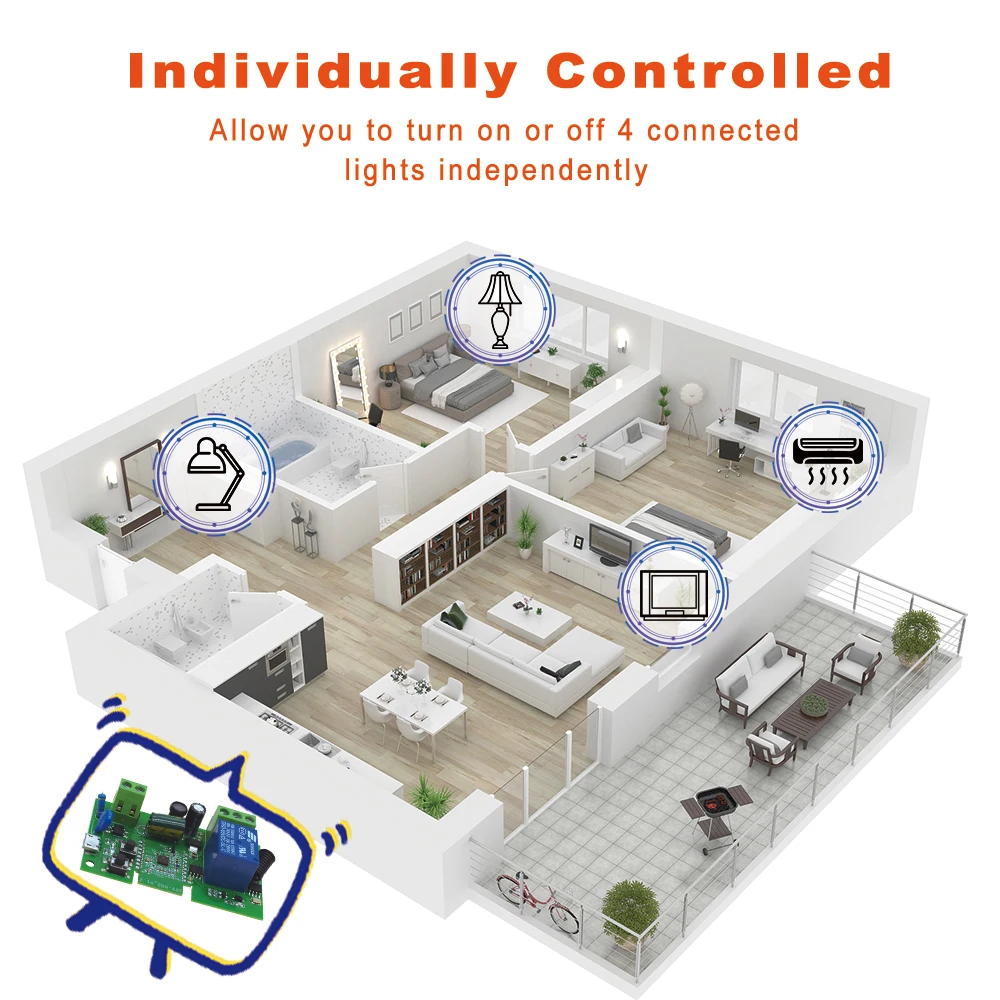 Ewelink 1CH RF Wifi Smart Switch Module - AC 220V Compatible