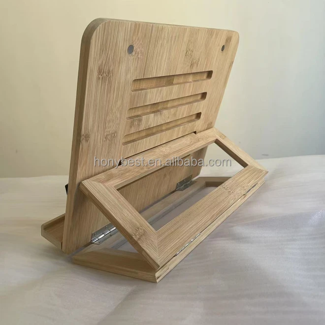 Bamboo Foldable Reading Book Stand - Adjustable & Stylish
