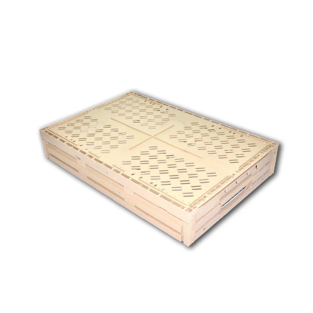 Plastic Wood Grain Logistics Basket For Turnover Storage Mesh Stackable ...