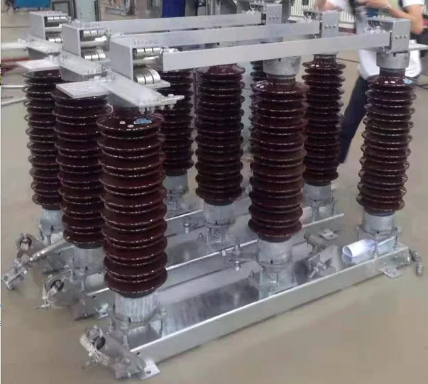 Outdoor 3 Phase 3 Pole Double Side Break Disconnector Switch 69KV 72 ...