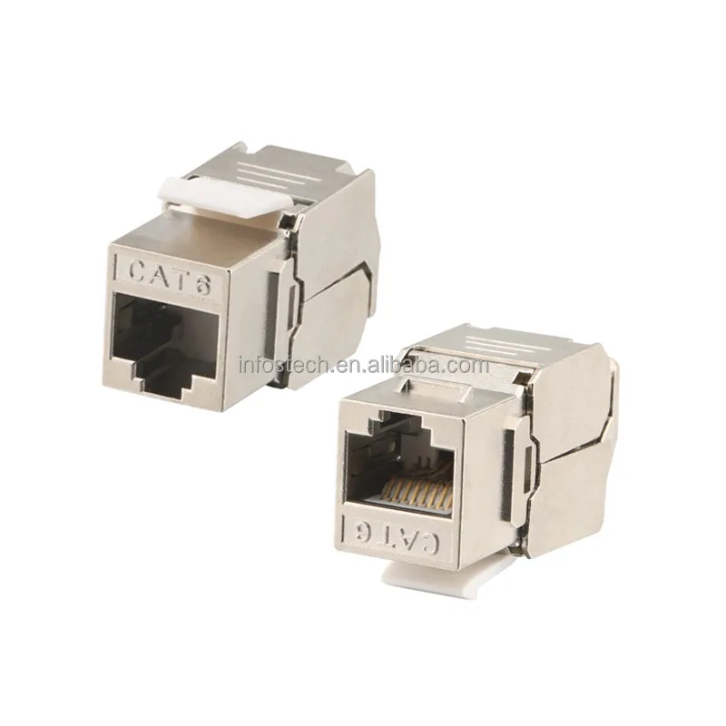 Renbao Rj45 Cat6 Cat6a Zinc Alloy Shielded Ftp Module Rj45 180 Degree Toolless Network Stp ...