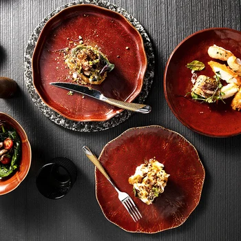 Star Restaurant Reactive Speckle Unique Creative Dishes Porcelain ...