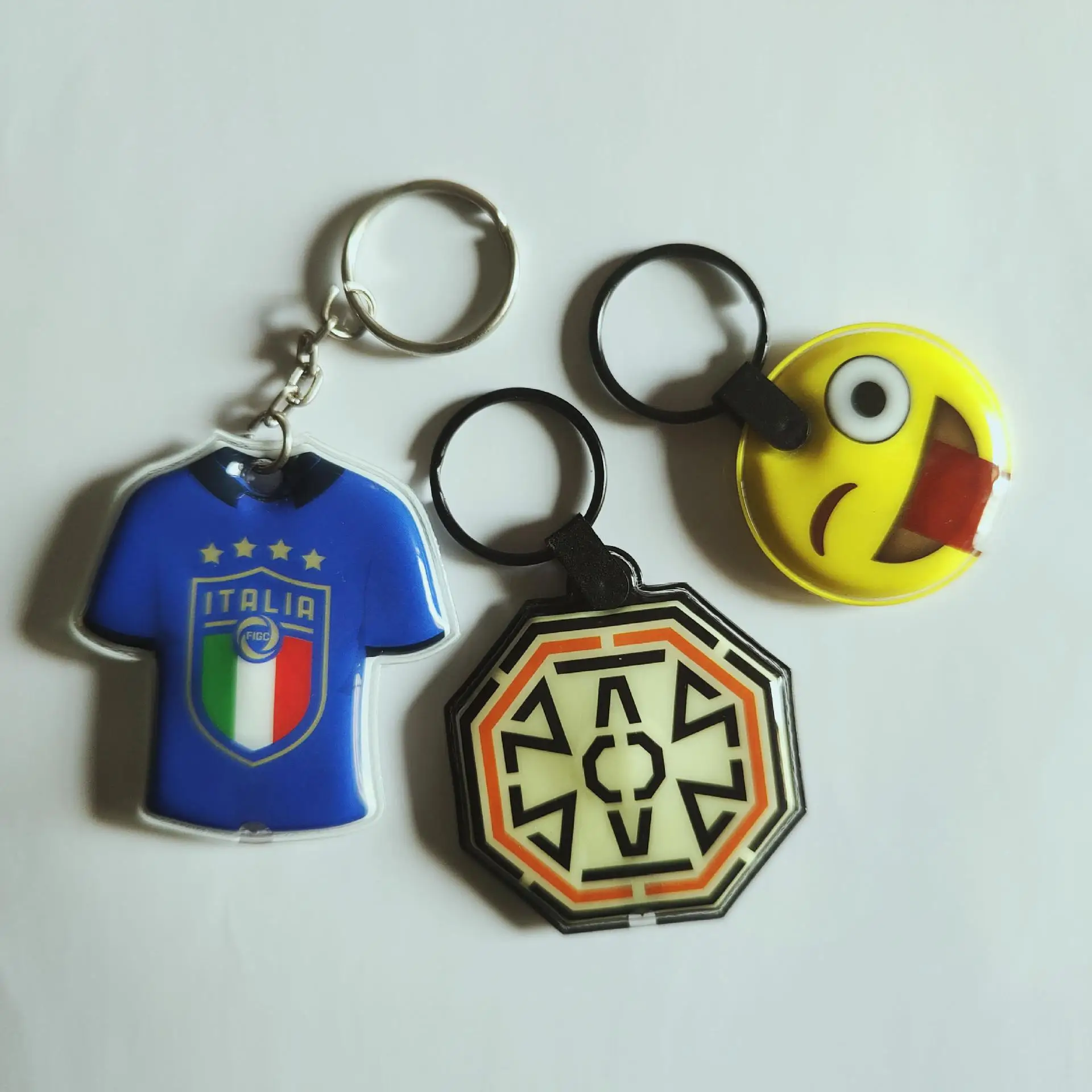 Customized Gifts Key Ring Led Light For Promotion Pvc Flat Led Keychain ...