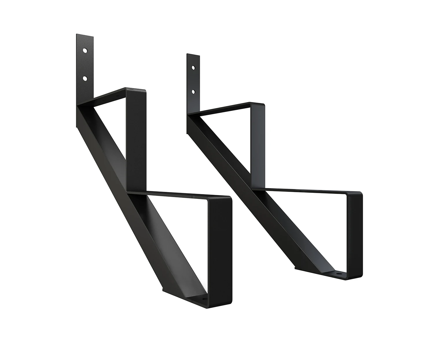 TENGYU DIY Garden Stair Parts - Black Steel 2-Step Stringer