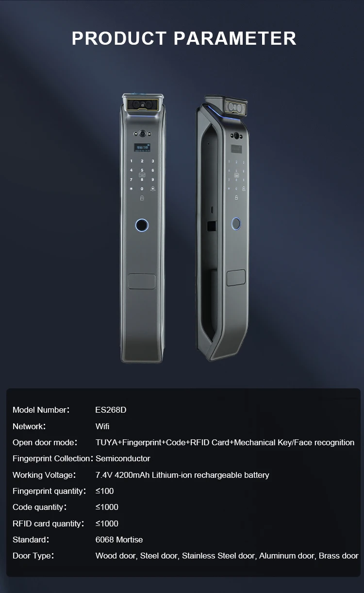 Elock ES268D Smart Lock - Secure Your Home with Tuya Wifi App