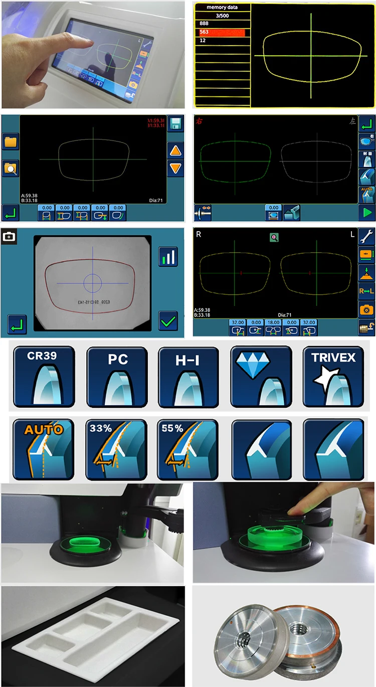 All in One Automatic Lens Beveler ALE-1600 - Patternless Lens Cutting ...