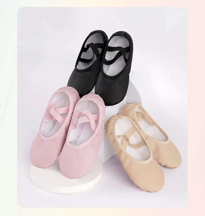 High Quality Kids PU Ballet Shoes - Soft Sole Dance Slippers