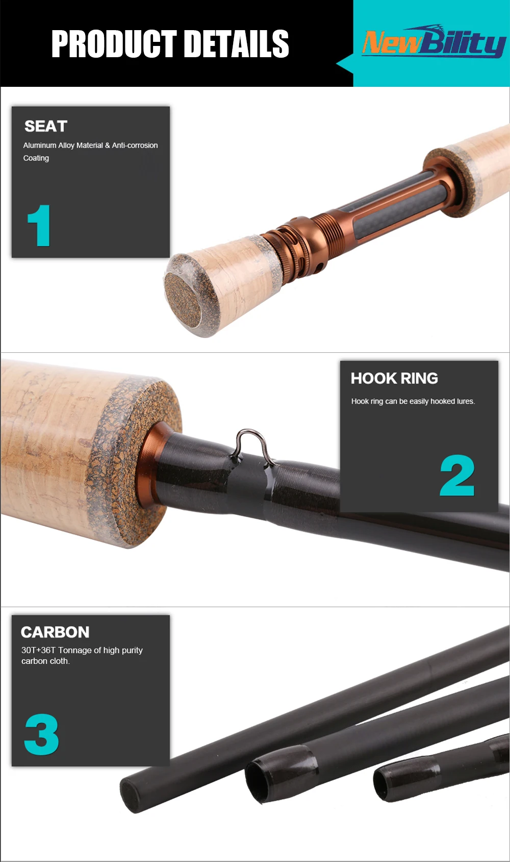 Newbility Fly Fishing Combo - Premium Toray Carbon Rods
