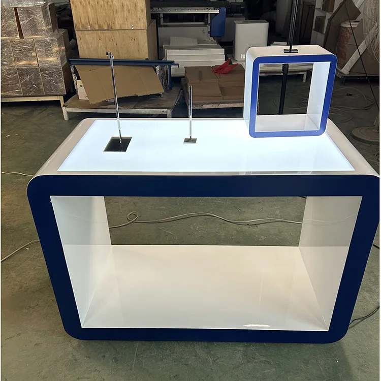 high glossy finished retail wooden display table with lighting| Alibaba.com