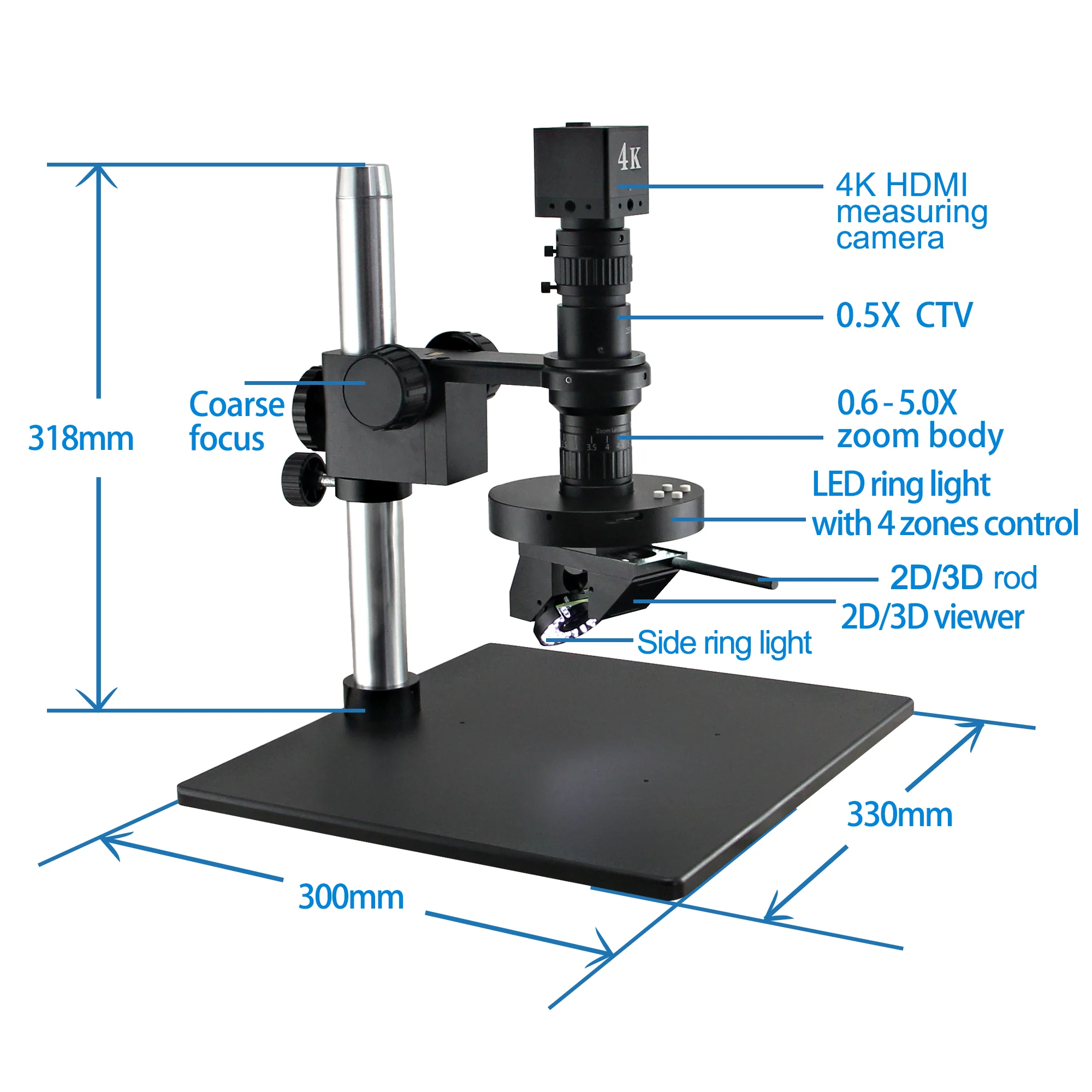 FT-OPTO FM3D0325I-PYH - Precision 4K Microscope for Repair
