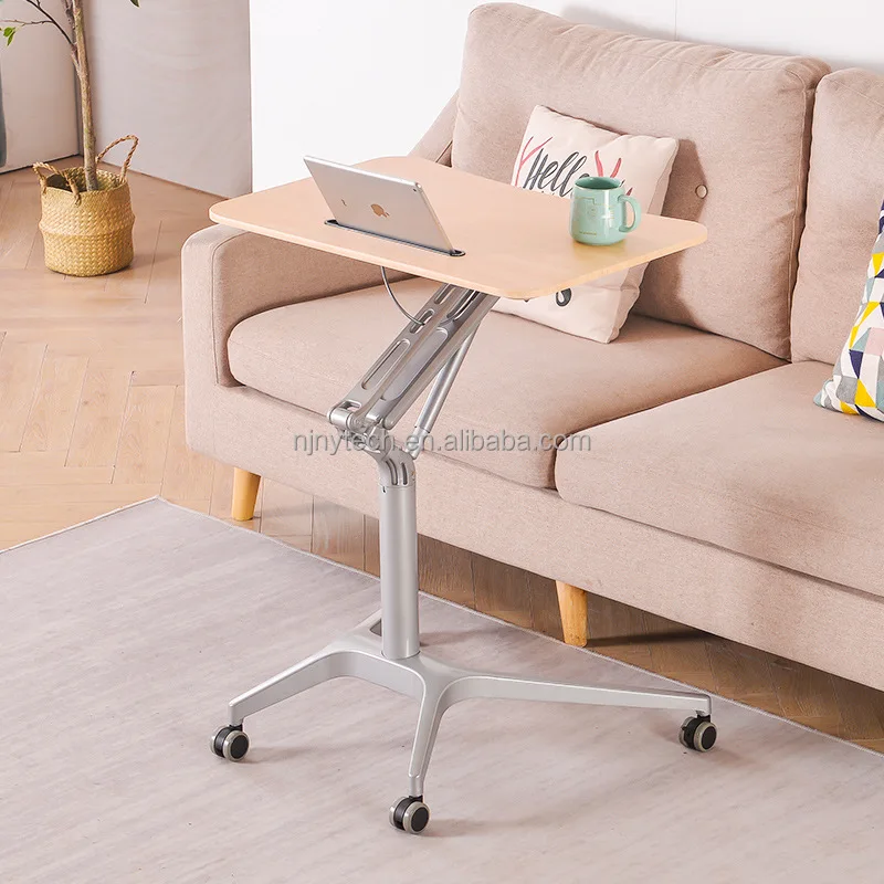 Modern Minimalist Movable Standing Desk,Pneumatic Lift Table Laptop ...