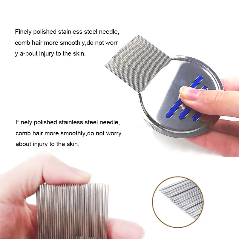 Nit Plastic Hair Lice Combs Metal Comb Stainless Steel Head Lice ...