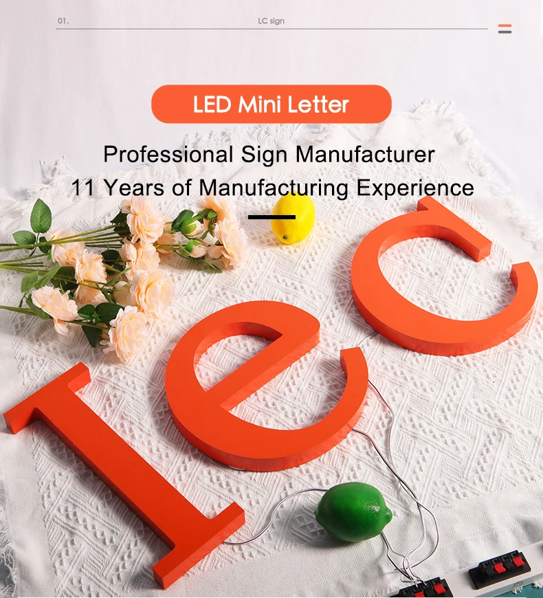 Customizable 3D LED Acrylic Alphabet Letter Signs for Shops