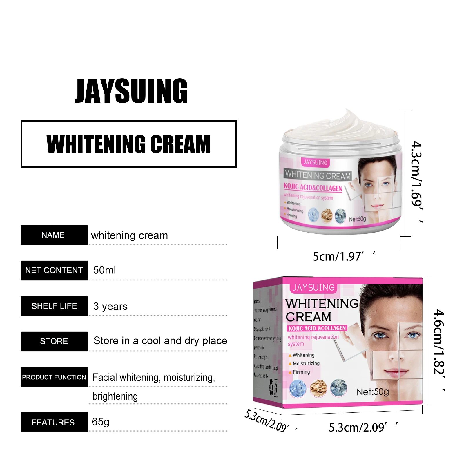 Jaysuing Hyaluronic Acid Moisturizing Face Cream Acid Face Moisturizer ...