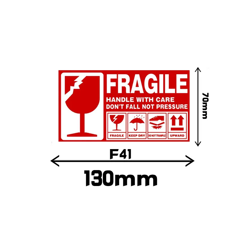 Rectangle Fragile Product Label Express Outer Box Warning Sticker ...