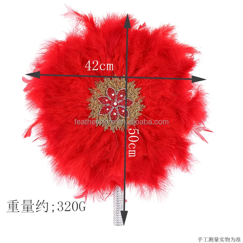 Western African Wedding Dress Party Bride Marabou Feather Hand Hold Fan ...