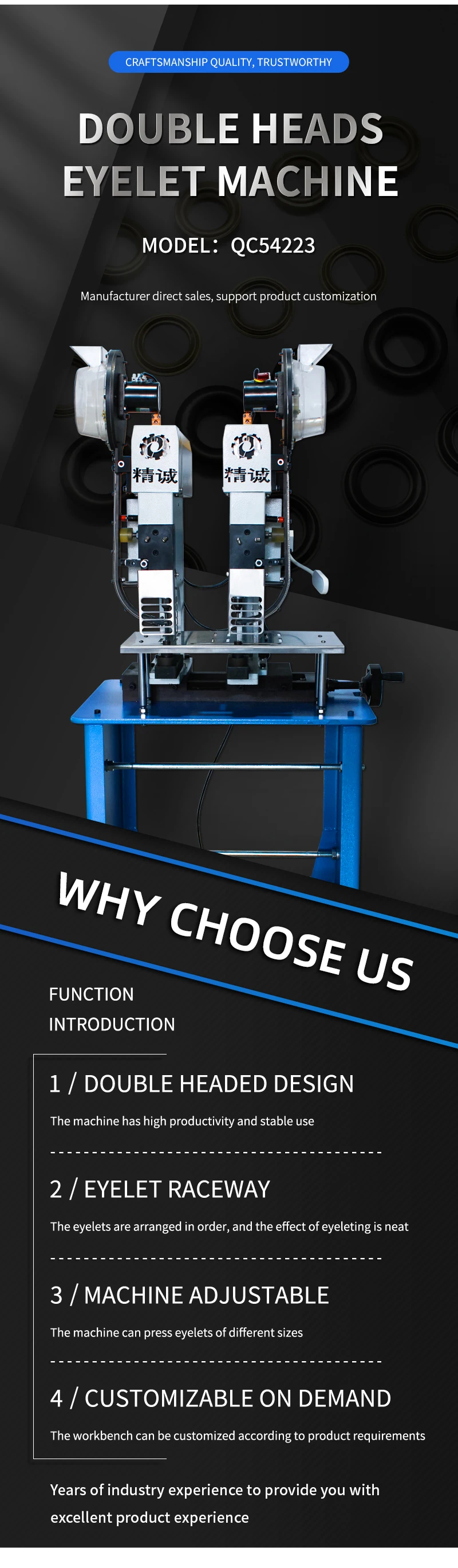 Excellent Motor Double Efficiency Two Heads Eyelet Riveting Machine For ...