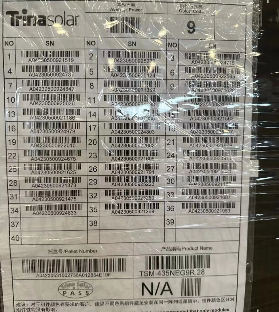 Trina Dual Glass Tsm-neg9r.28 Modules Vertex S+ 425w 430w 435w 440w 445w 450w Solar Panels - Buy ...